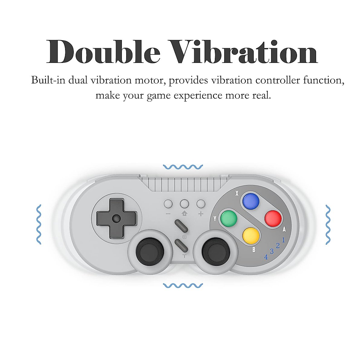 Cenxaki Switch Controller for Nintendo Switch, Wireless Switch Gamepad Compatiable for NS/Switch OLED/Windows PC Classic SNES Style Controller with Motion Control/Vibration/Turbo/Wakeup - Gray
