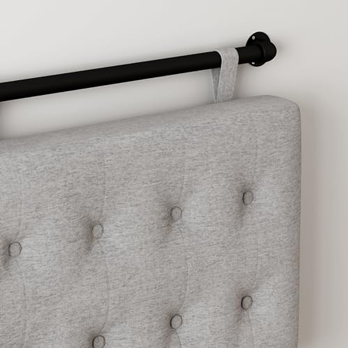 Yojoker Wall Mounted Headboard Queen, Hanging Upholstered Headboards for Queen Size Bed, Boho Floating Dorm Bed Headboard, Upholstery Button Tufted Wall Head Board for Bedroom-Grey