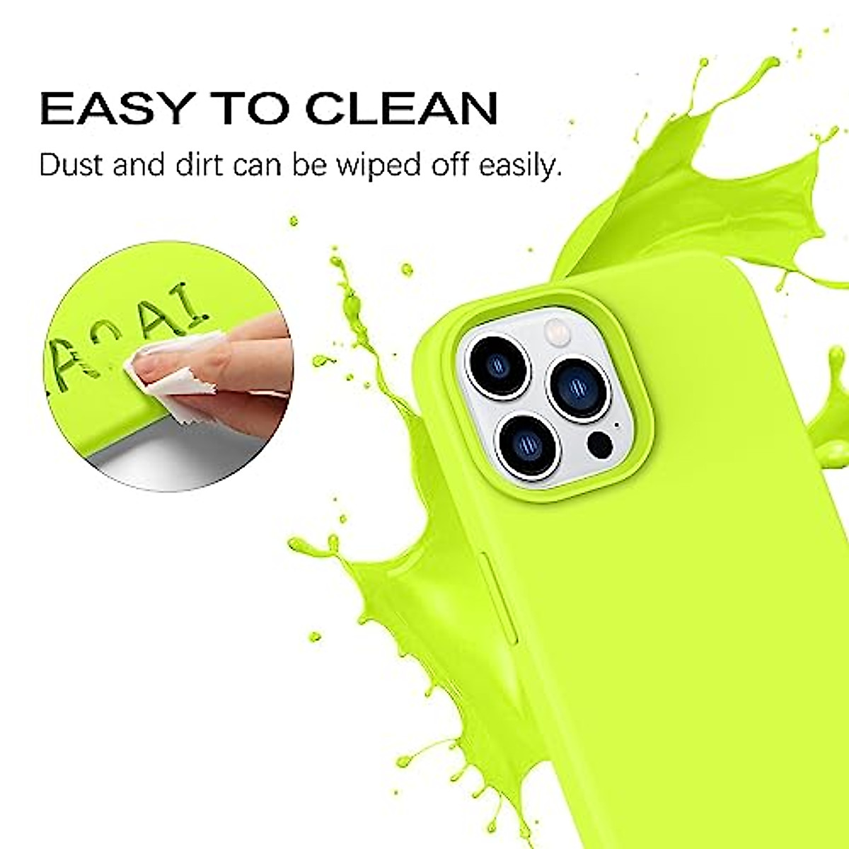 BENTOBEN for iPhone 14 Pro Max Case, Soft Silicone Gel Rubber Bumper Microfiber Lining Hard Back Shockproof Protective Phone Cover for iPhone 14 Pro Max 6.7", Hot Green