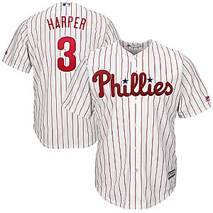 Outerstuff Bryce Harper Philadelphia Phillies White Youth 8-20 Cool Base Home Jersey (Large 14/16)