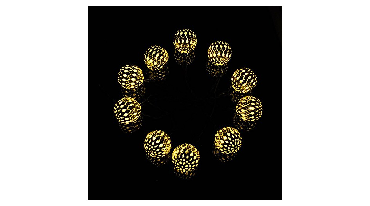 Modern Home Solar LED String Lights - Moroccan Globe Lanterns