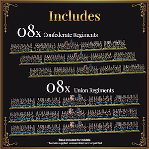 Wargames Delivered - Black Powder Epic Battles - American Civil War Gettysburg Battle Set 12.5mm Miniatures, 16 Regiments, 6 Dice, Digital Bundle, Flag - WW2 Action Figure Model Kit by Warlord Games