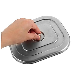 Hohopeti Kitchen Trash Can Lid Bucket Cover Countertop Trash Can Cover Kitchen Countertop Trash Lid Garbage Bin Lid Recessed Trash Can Lid Trash Can Covers Stainless Steel Silver