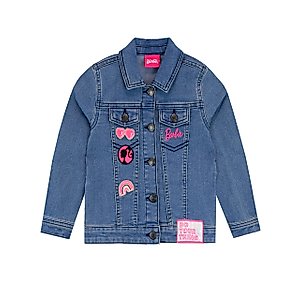 Barbie Girls Embroidered Jean Jacket Outerwear For Kids Blue 8