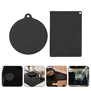 Cabilock 2pcs Induction Cooktop Mat, Silicone Cooktop Protector for Induction Cooker Scratch Protector Mat, Silicone Mat Non Slip Pads for Magnetic Stove, Heat Insulation Mat