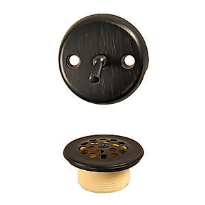 DANCO Trip Lever Tub and Bath Drain Trim Kit with Overflow Plate, Oil Rubbed Bronze, 1-Pack (10580)