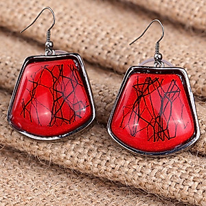 YAZILIND Vintage Ethnic Tibetan Sliver Turquoise Bib Collar Earrings Necklace Jewelry Set Women Gift