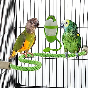 2 Pcs Bird Hemp Rope Perch Swing, Parrot Standing Stick Comfy Perches Birds Climbing Bendable Standing Stick (31.5" and 21.6")