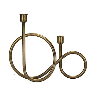 Foreside Home and Garden Brass Metal Sculpture Taper Candle Holder