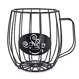 Kovot Metal Mug-Shaped Coffee Pod and Capsule Holder - Holds 25-30 Pods - Black