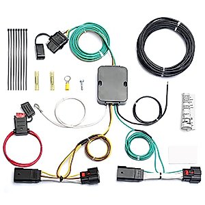 4 Pin Trailer Wiring Harness Kit 56407 Compatible with Jeep Wrangler JL 2018-2022&Jeep Gladiator 2020-2022, Vehicle-Side Custom Trailer Towing Wire Harness with Upgraded Circuit Protected HD ModuLite
