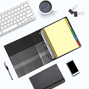 Amazon Basics 3 Ring Paper Binder Dividers With 5 Insertable Multicolor Plastic Tabs, Pack of 6 Sets (30 Count), Wood