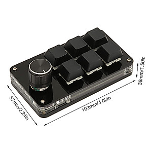 GOWENIC 6 Key Macro Pad, OSU Keypad Mini Gaming Keypad with Knob USB DIY Programmable Keyboard OSU Keyboard for Gaming Office