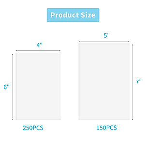 400PCS Clear Cellophane Treat Bags Gift Bags Cello Treat Bgas 2 Sizes 4×6,5×7 Inches with 400 Twist Ties for Gift Wrapping Chocolate Cookie Dessert Candy Chocolate Dessert Packaging