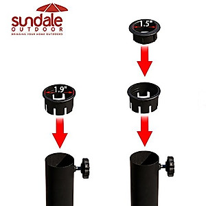 Sundale Outdoor Half Round Resin Umbrella Base for Half Patio Umbrella, Black