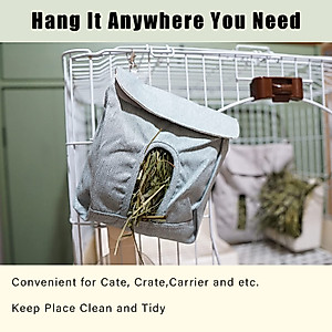 Guinea Pig Hay Feeder with Large Capacity, Hanging Hay Bag Feeders for Rabbit, Chinchilla, Bunny Cage, Durable Oxford Fabric Holder with Metal Hooks for Small Animals