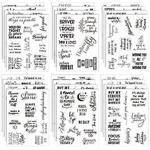 20 Sheets Different Transparent Vintage Words Stickers Inspirational Scrapbooking Stickers Motivational Vintage Words Stickers Sweet Happiness Stickers for Water Bottles Laptops Teens Teachers