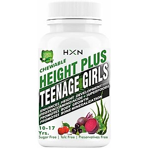 JEVR Height Growth Supplement for Girls with Increase Amino Acids, Ayurvedic Medicine & Herbal Super Foods to Long Bone Mineralization, and Taller Looks- 60 Tablets (10-17 Years, Pack 1)