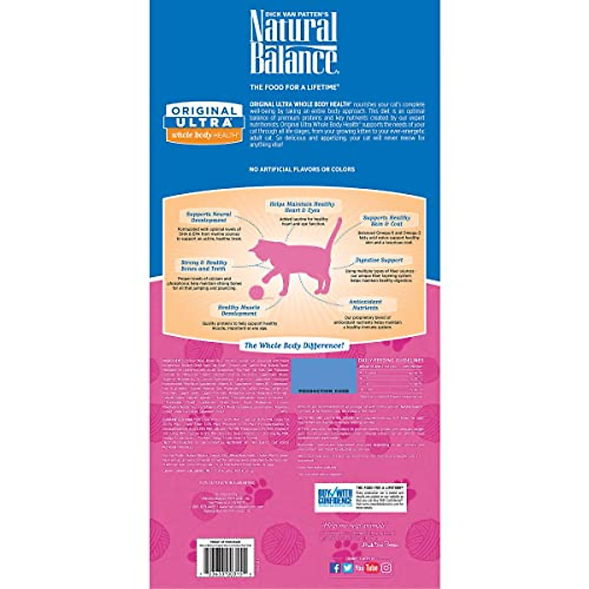 Natural Balance Original Ultra Chicken Meal & Salmon Meal Cat Food Whole Body Health Dry Food for Kittens to Adult Cats 15-lb. Bag