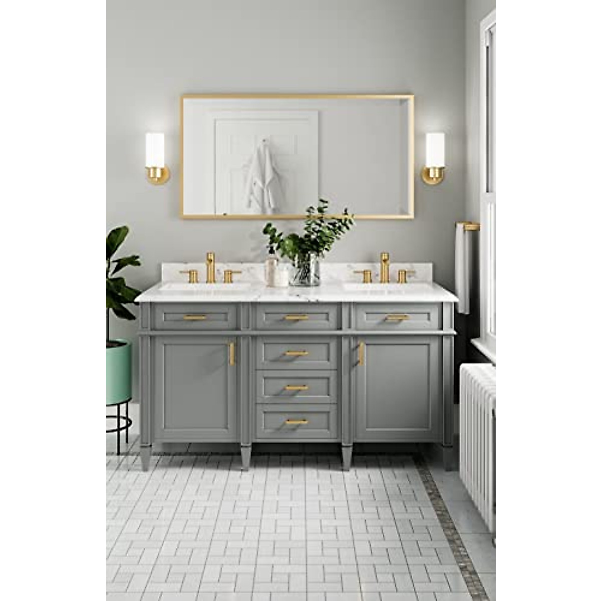 Moen Align Brushed Gold Two-Handle Modern 8-Inch Widespread Bathroom Faucet Trim Kit, Valve Required, T6193BG