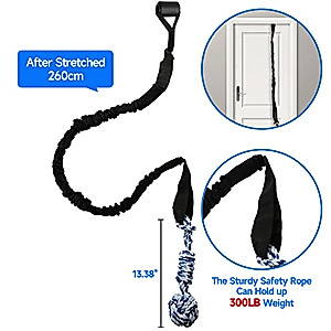 QINGFANGLI Spring Pole Dog Rope Outdoor Tug of War Toy for Pitbull Medium to Large Dogs Bungee Hanging Exercise Ropes Muscle Builder Interactive Toys (Dog Rope Toys)