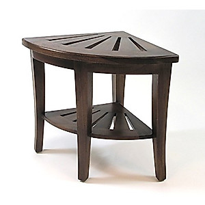Redmon For Kids Genuine Teak Corner Shower Bench, Wood Grain Teak