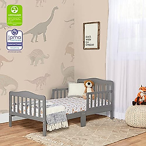 Dream On Me Classic Design Toddler Bed in Steel Grey, Greenguard Gold Certified
