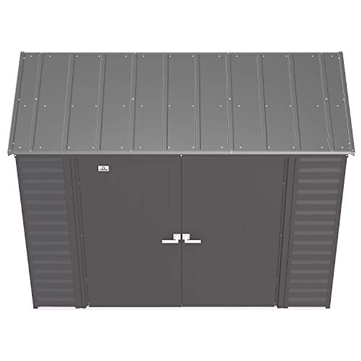 Arrow Shed Select 8' x 4' Outdoor Lockable Steel Storage Shed Building, Charcoal