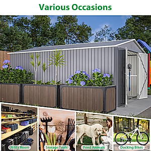 Large Outdoor Storage Shed, 11' X 13' Metal Galvanized Steel Garden Shed with 4 Vents, Utility Tool Shed Storage House for Backyard, Patio, Lawn
