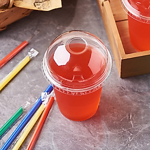CIAO! PET Dome Lid with Straw Hole, Designed and Fit for 9OZ/12OZ CIAO! Brand PET Cold Drink Cups Only, 92mm (Case of 1,000)