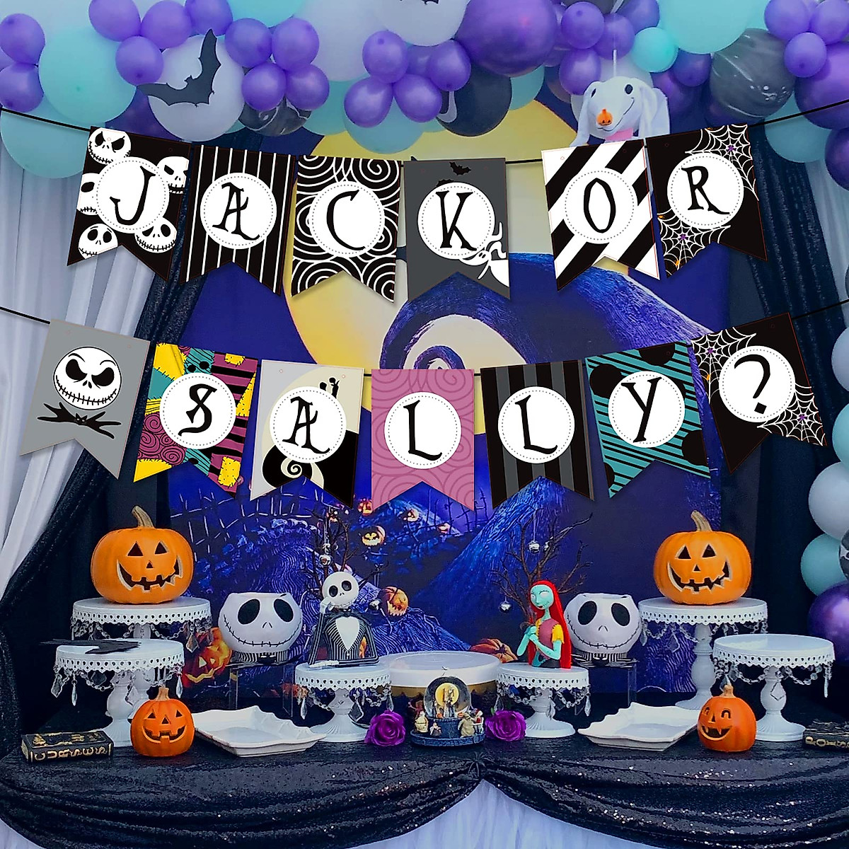 Nightmare Before Christmas Decorations Nightmare Before Christmas Gender Reveal Jack Skellington Birthday Decorations Halloween Gender Reveal for Halloween Party Decorations Supplies