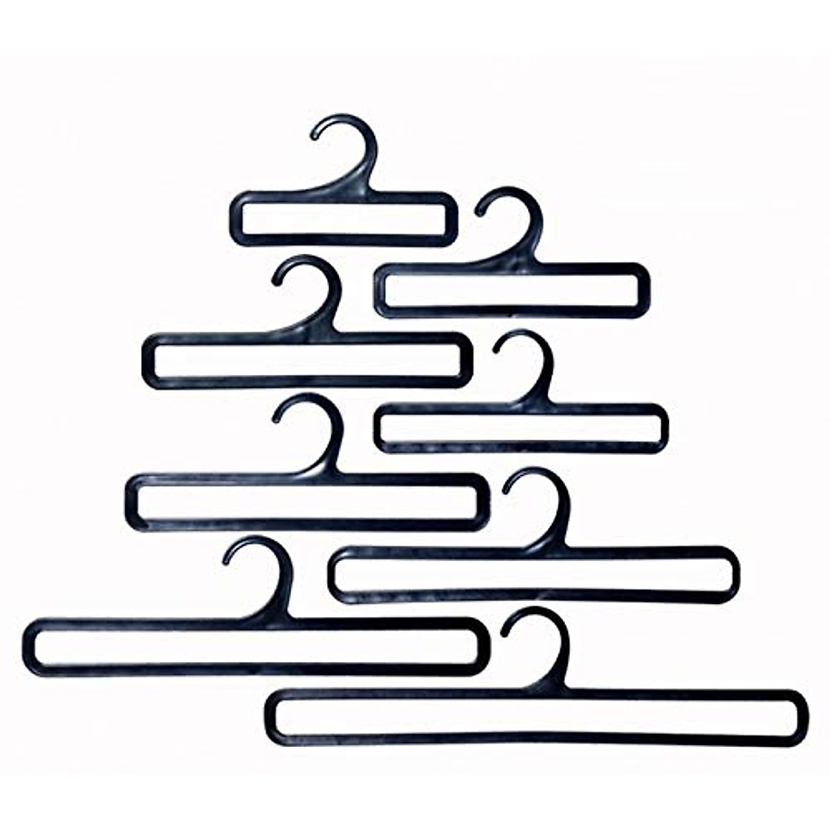 WellieSTR (Pack of 50 Plastic Hangers,Towel/Scarf/Legging Hangers, 17.5cm/6.9" - Black
