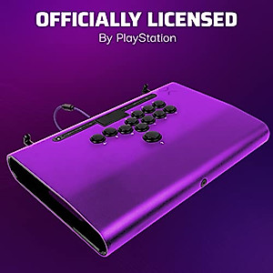 Victrix Pro FS-12 ESports Playstation Fight Stick All Button Arcade Controller for PS5, PS4, PC, 12-Button Sanwa Denshi, Ergonomic Detachable Joystick, Tournament Grade for Fighting Games (Purple)