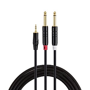 CableCreation 3 FT 3.5mm 1/8" TRS to 2 x 6.35mm 1/4" TS Mono Y Cable Splitter Cable Compatible with iPhone, iPod,Laptop,CD Players,Power Amplifier,Mixer, Home Stereo Systems,1 Meter/Black