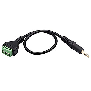 zdyCGTime 3.5mm Screw Terminal Block Cable 3.5mm (1/8inch) Stereo Audio Male to 3 Pin/Way Female Bolt Screw AV Headphone Type Adapter Cable（30CM/2Packs)(3Pole/M)