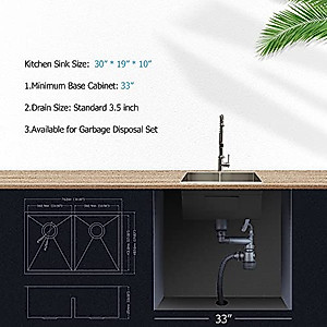 30 Undermount Sink Double Bowl - Lordear 30 Inch Kitchen Sink Ledge Workstation Double Bowl 50/50 Low Divide 16 Gauge Stainless Steel Undermount Kitchen Sink