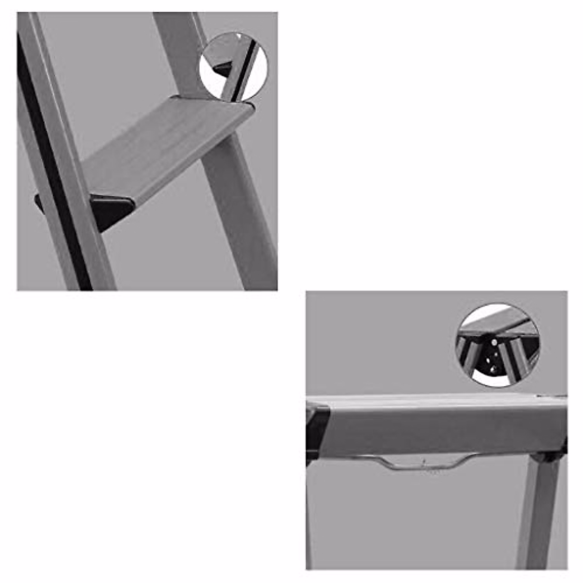 PENGJIE Folding Ladder Step Stool Ladder 4 Step Folding Aluminum Stool Heavy Duty Steel Portable Anti Slip Mat Tread Compact 120 Kg Capacity