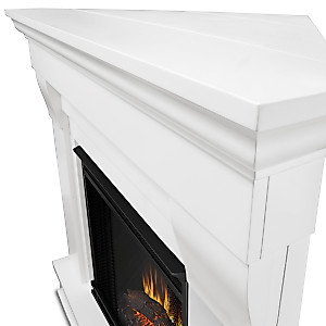 Real Flame 5950E Chateau Corner Electric Fireplace, Small, White