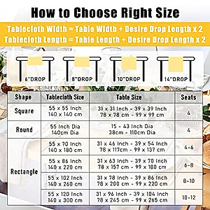 TEWENE Tablecloth, Rectangle Table Cloth Linen Wrinkle Free Anti-Fading Tablecloths Washable Dust-Proof Table Cover for Kitchen Dinning Party (Rectangle/Oblong, 55''x86'',6-8 Seats, Gray)