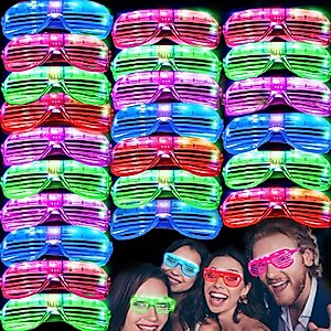 50 Pack LED Glasses New Years Light Up Party Glasses New Years Eve Glow In The Dark Party Supplies Shutter Shades Neon Flashing Glasses Carnival Sunglasses New Years Birthday Wedding Party Favors Toys