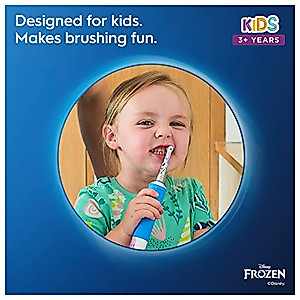 Oral-B Kids Electric Toothbrush Head, with Frozen 2 Characters, Extra Soft Round Bristles, for Ages 3+, Pack of 4, White