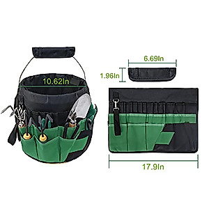 XHSP Gardening Tools Bucket Bag with 42 Pockets-Outdoor Multifunctional Better Sturdy Oxford/Canvas for Women Men
