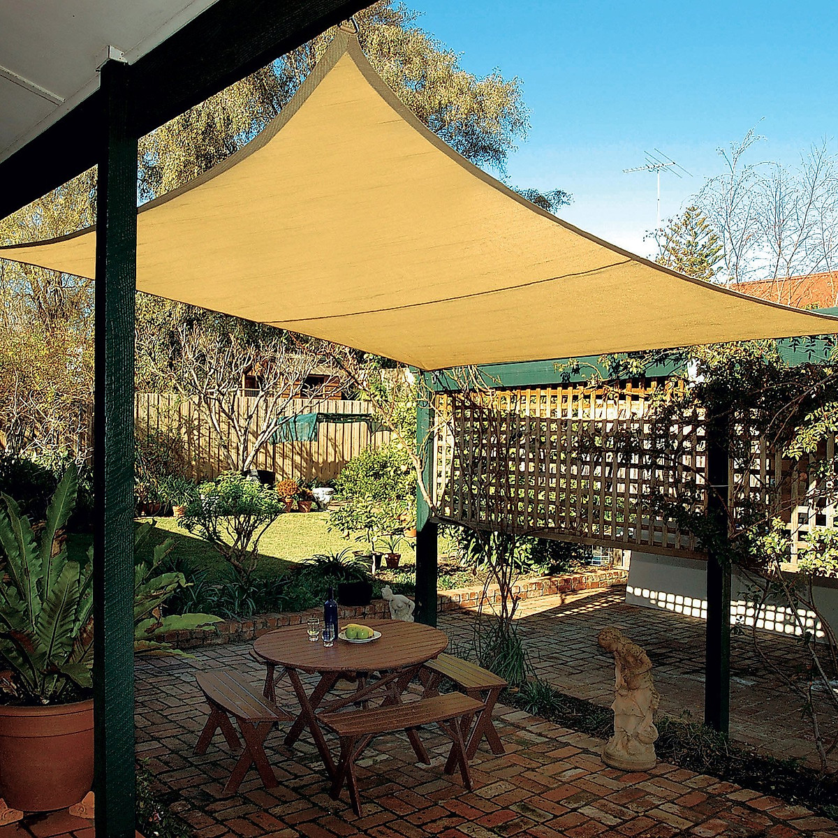 12' Coolhaven Shade Sail Kit, Square - Sahara