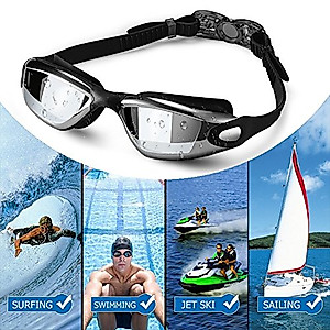 EXP VISION Adult Swim Goggles, Anti Fog Women Swimming Goggles Men No Leaking Triathlon Water Goggles Youth, Summer Pool Glasses Set