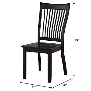 Wycian Chair Seat Cushion, Chair Vanity 2PCS Solid Wood Black Living Room Bedroom Dining Rooms Garden