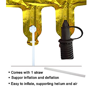 AULE 40 Inch Big Gold 1 Balloon Number Large Foil Helium Number Balloons 0-9 Jumbo Giant Happy 1st Birthday Party Decorations for Boy or Girl Huge Mylar Anniversary Party Supplies