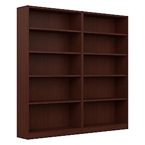Bush FURNITURE Universal 5 Shelf Bookcase Set of 2 in Vogue Cherry