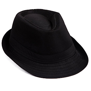 HDE Kids Adjustable Suspenders Boys Pre-Tied Bow Tie and Short Brim Fedora Hat