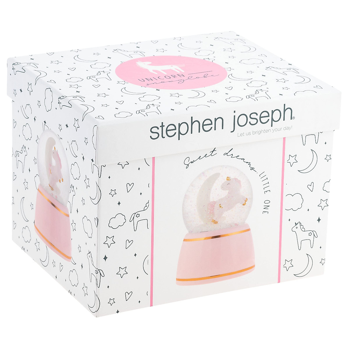 Stephen Joseph, Unicorn Snow Globe, Blows Shimmer and Lights Up, Nursery, Birthday, Kids Snow Globe