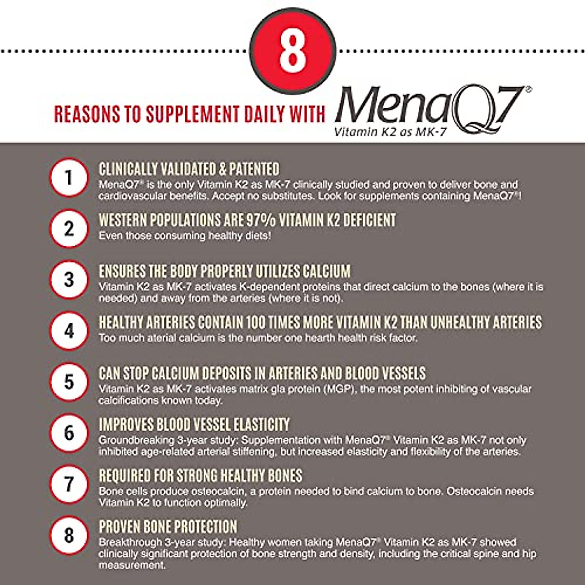 Vitamin k2 MK-7 Supplement 180mcg -Vitamin K2 Supports Bone & Heart Health for Cardiovascular Calcium Absorption from Arteries- 60 Easy to Swallow Vegetable caps of MenaQ7 K2 MK7